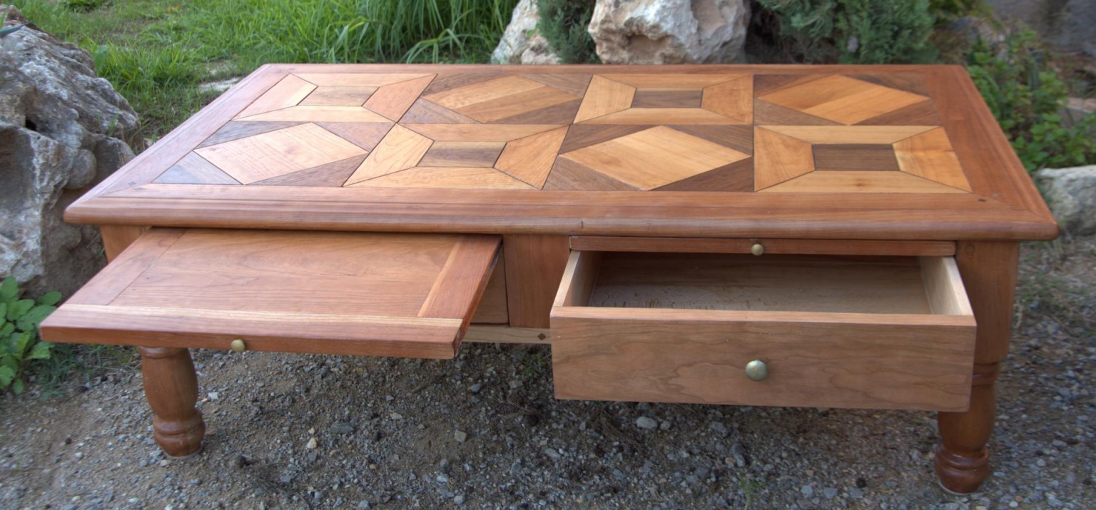 table basse en noyer - Mes patines adorées