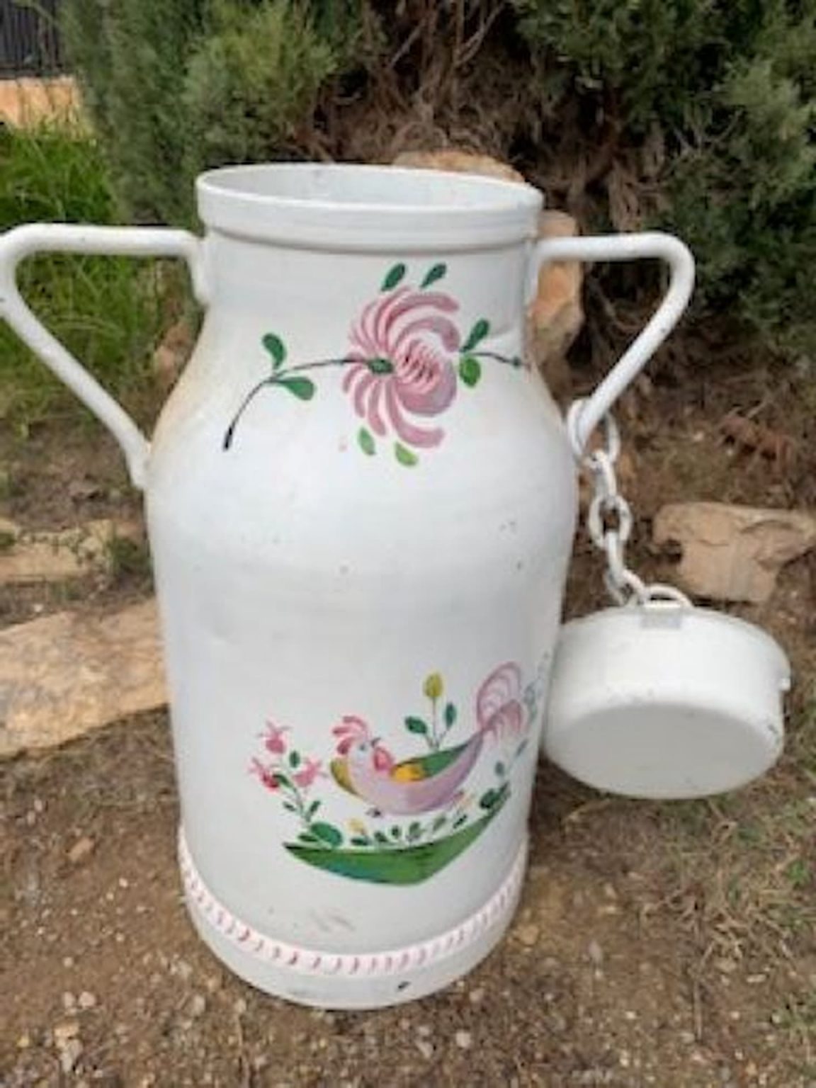 Décor sur pot à lait - Mes patines adorées